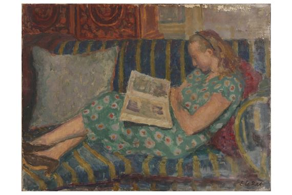Edward le Bas | Girl reading a book | MutualArt