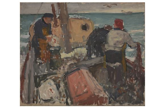 Edward le Bas | Fishermen on a boat | MutualArt