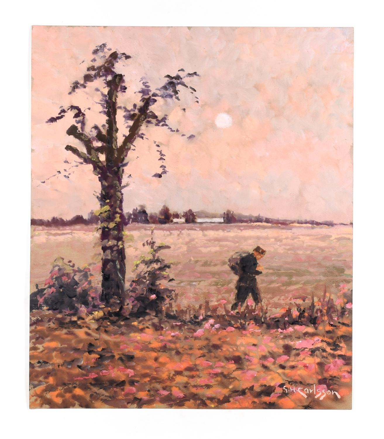 Gustaf Herbert Carlsson | Homeward bound from the fields | MutualArt