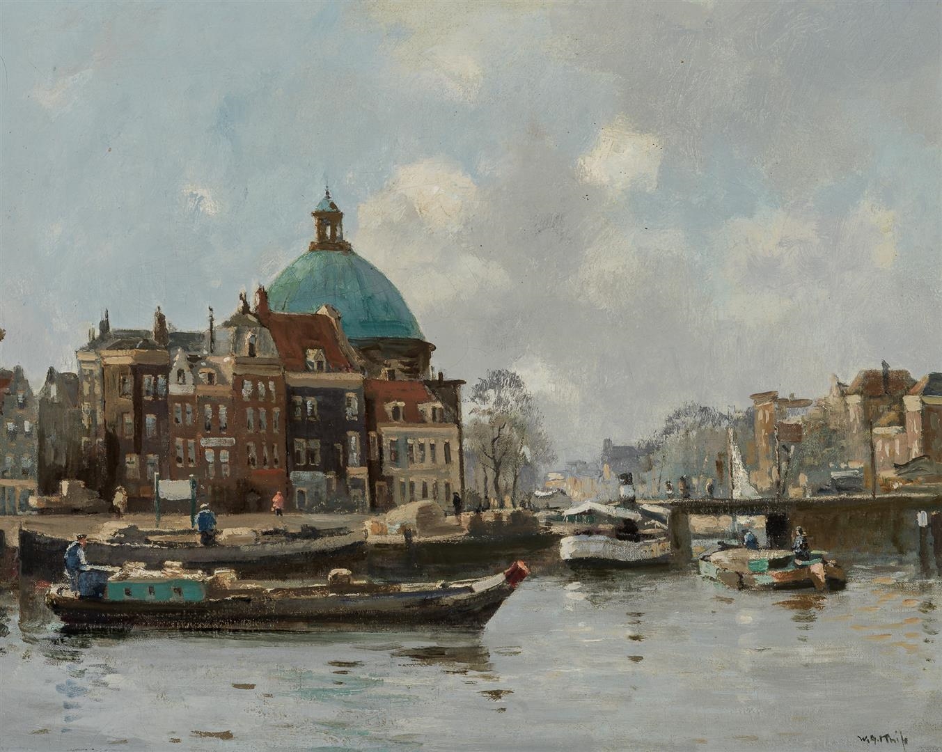 Willem Alexander Knip | View of the Singel with the Koepelkerk Beyond, Amsterdam | MutualArt