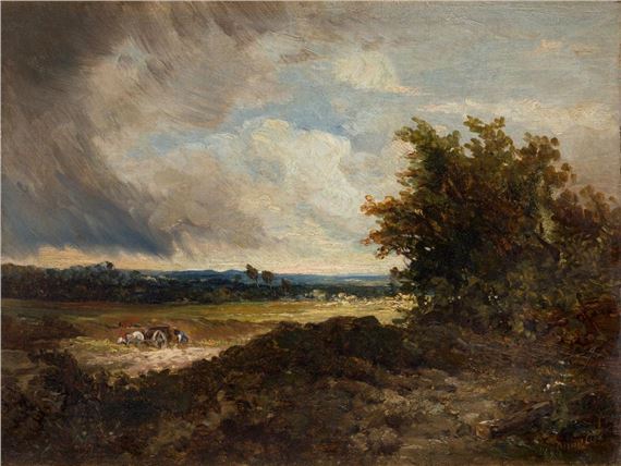 David Cox Sr. | Landscape with farmers ploughing (1849) | MutualArt