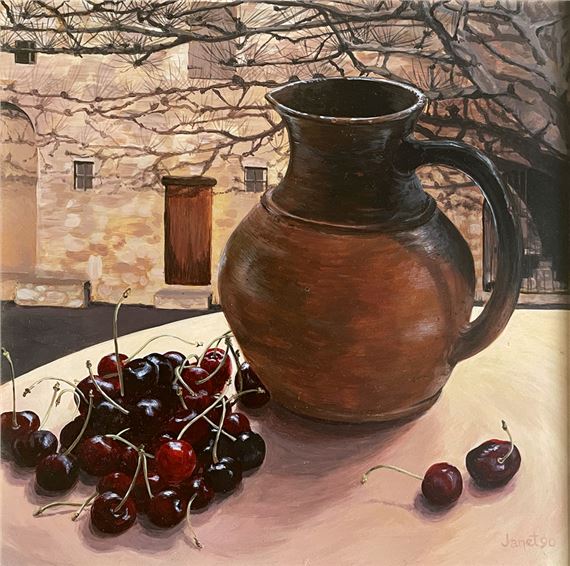 Janet Green | Still Life with Cherries and Jug (1991) | MutualArt