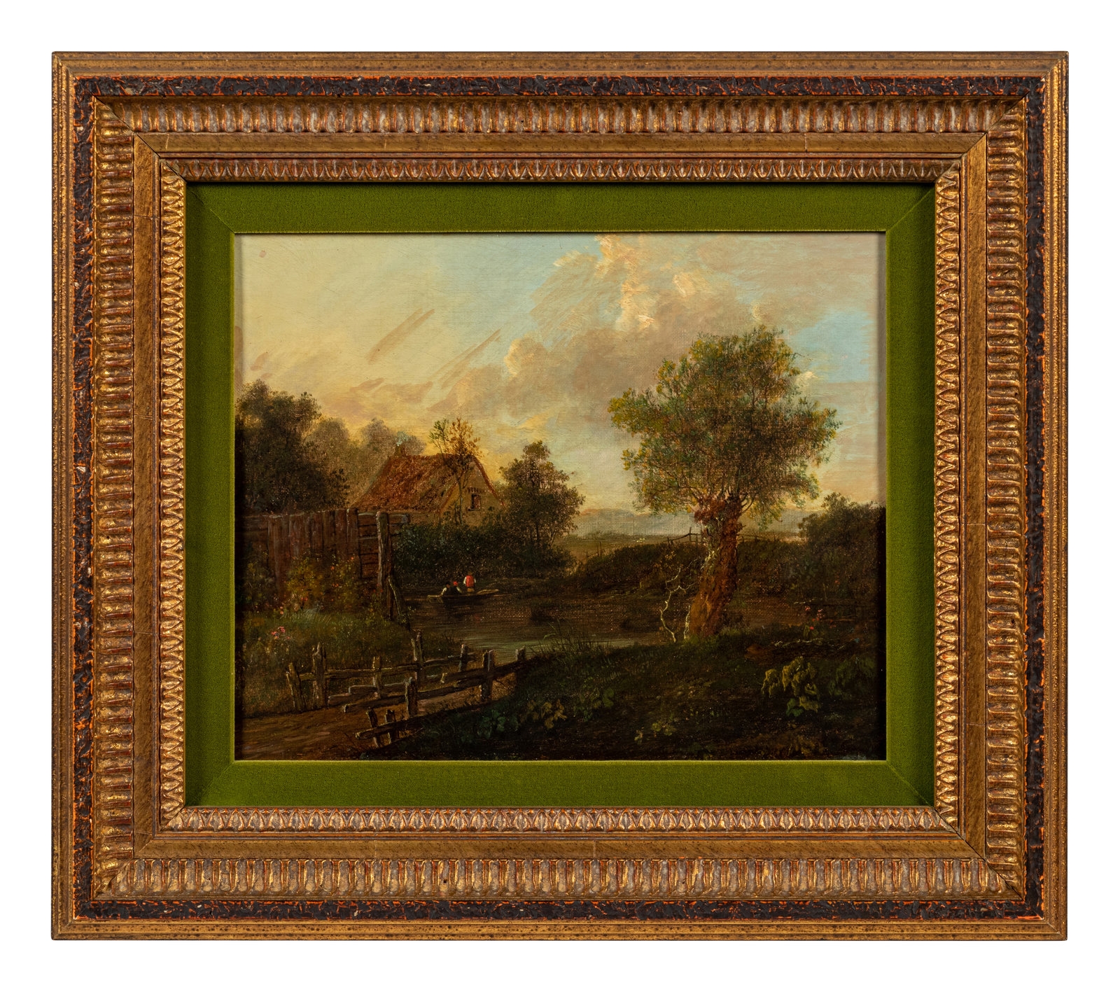 Patrick Nasmyth | Landscape with Stream and Figures in a Boat | MutualArt