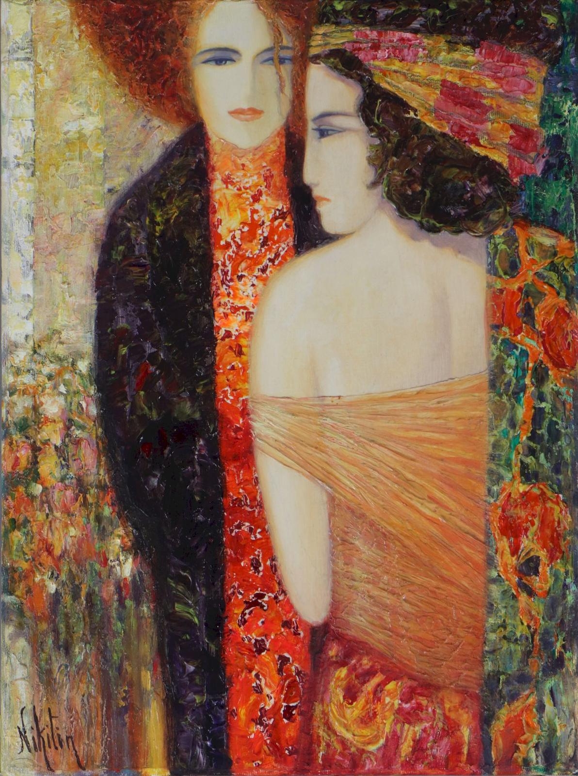 Alexander Nikitin | Zwei Damen in Gartenlandschaft | MutualArt