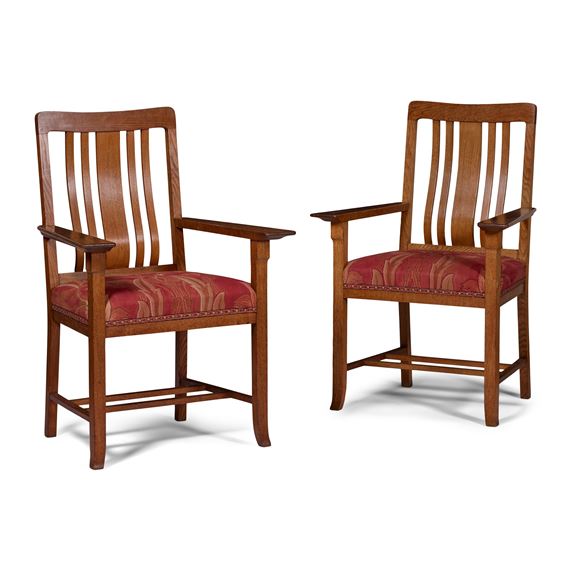 Charles Robert Ashbee | PAIR OF ARTS & CRAFTS ARMCHAIRS (1900) | MutualArt