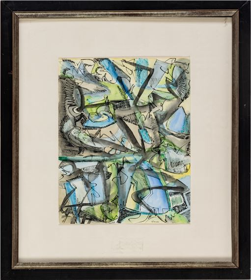 Jack Faxon | BLUE AND BLACK ABSTRACT | MutualArt