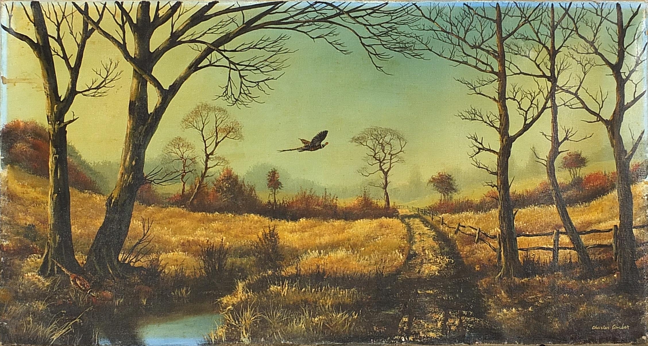 Charles Comber | Charles Comber - Rural landscape with pheasants ...
