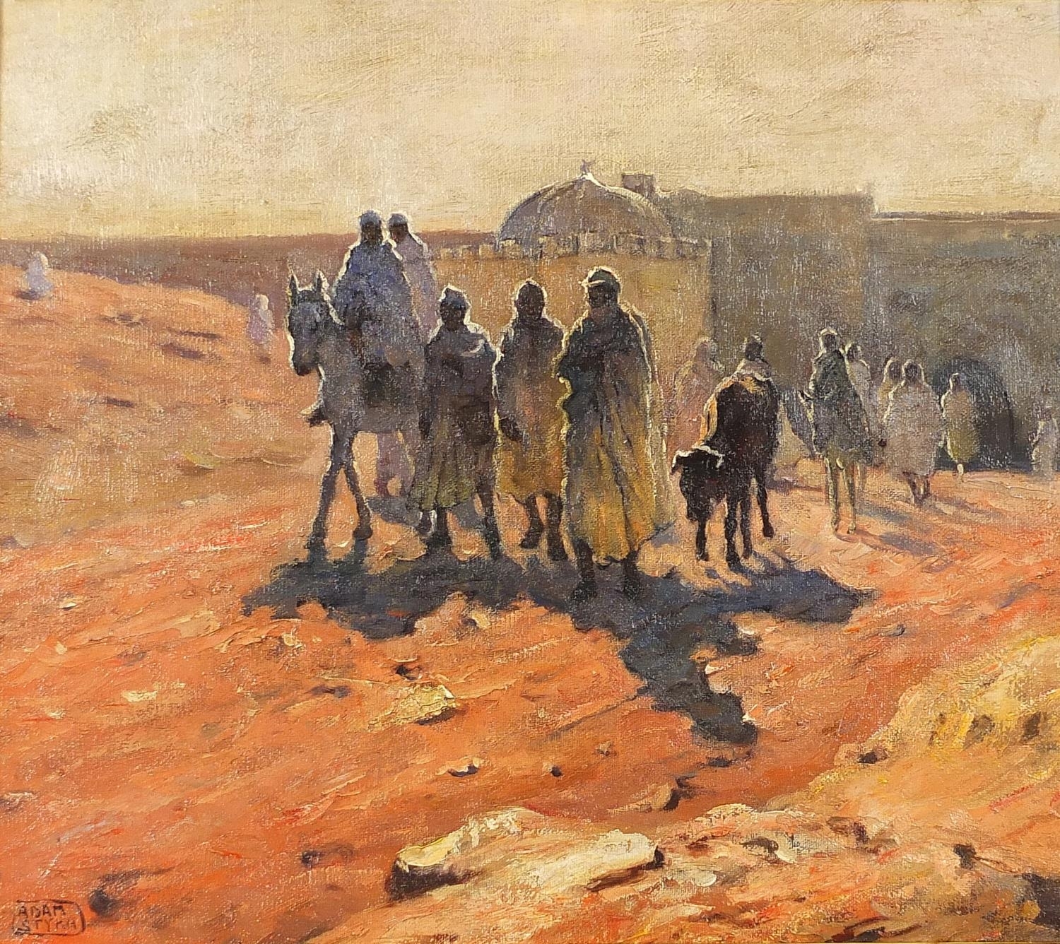 Adam Styka | Manner of Adam Styka - Figures and donkeys | MutualArt