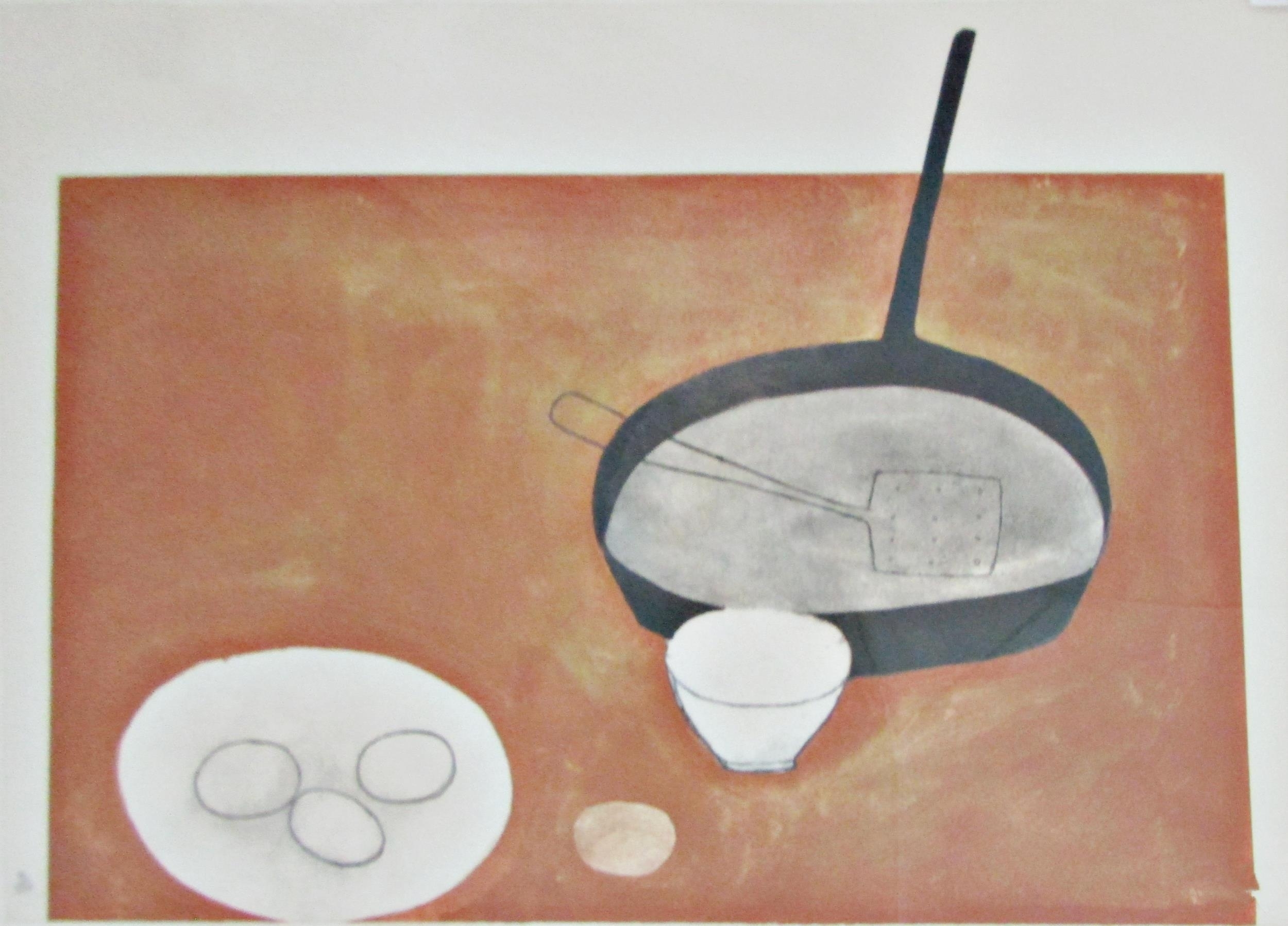 William Scott | STILL LIFE WITH FRYING PAN AND EGGS. | MutualArt