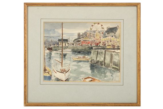 Frank Runacres | Busy harbour scenes (a pair) (1972) | MutualArt