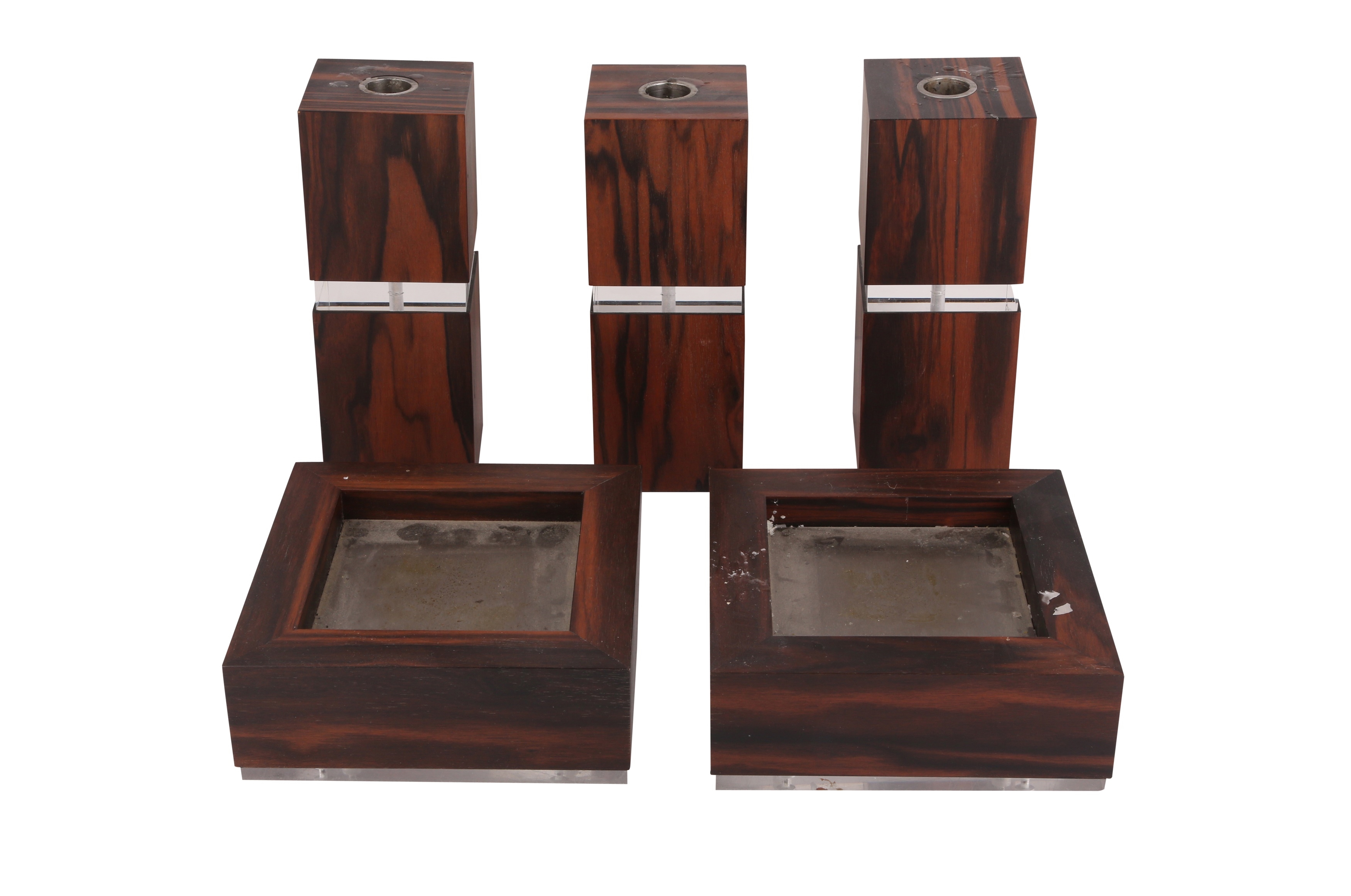 David Linley | A set of five various coromandel veneered candle holders ...