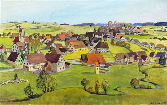 A. Sager | Village Landscape (1921) | MutualArt