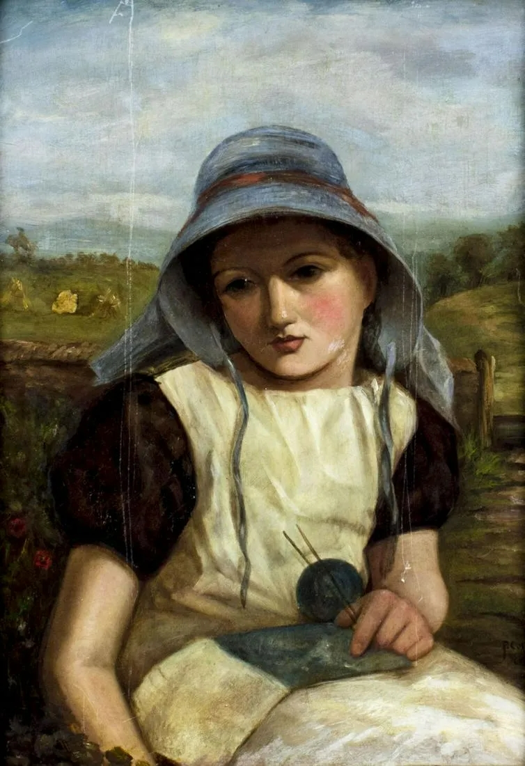 P. Collins | Portrait of Girl (1889) | MutualArt