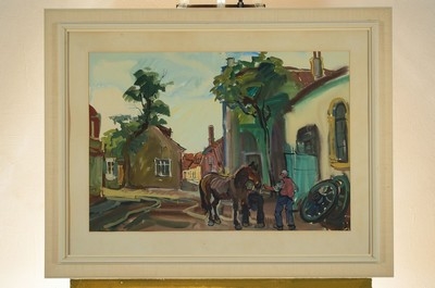 Emil Rizek | view of a farrier at work (63) | MutualArt