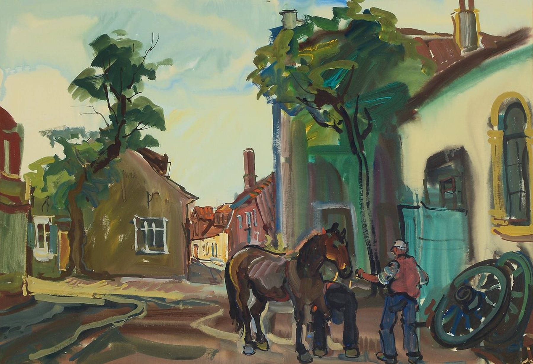 Emil Rizek | view of a farrier at work (63) | MutualArt