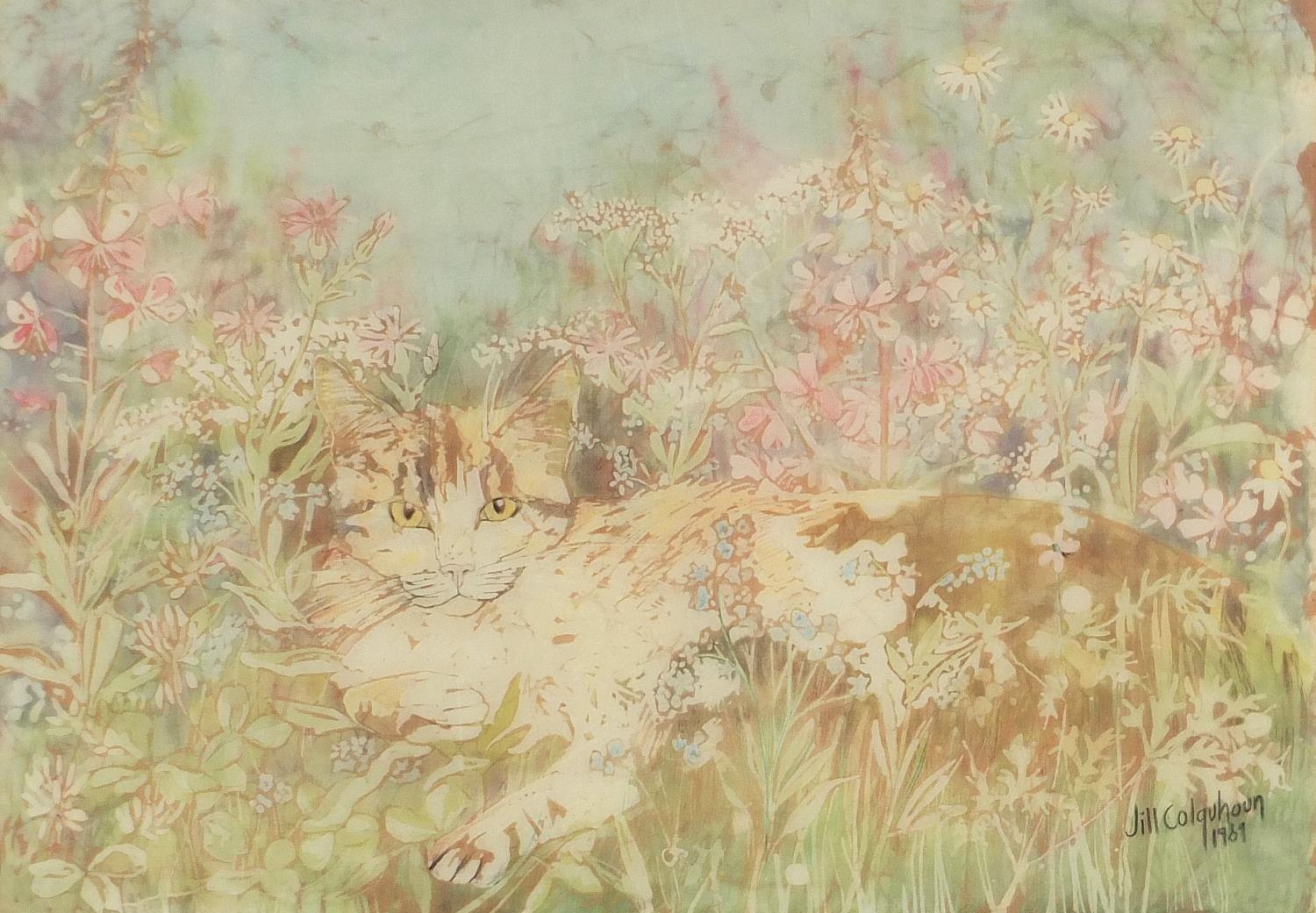 Jill Colquhoun | Cat amongst flowers | MutualArt