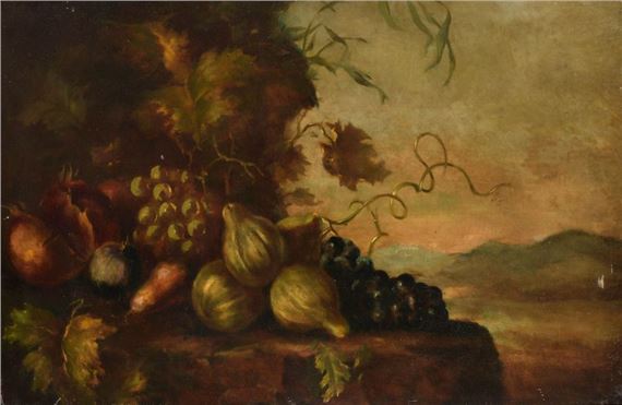 Roman School, 20th Century | Fruits on a stone entablature (1900 ...