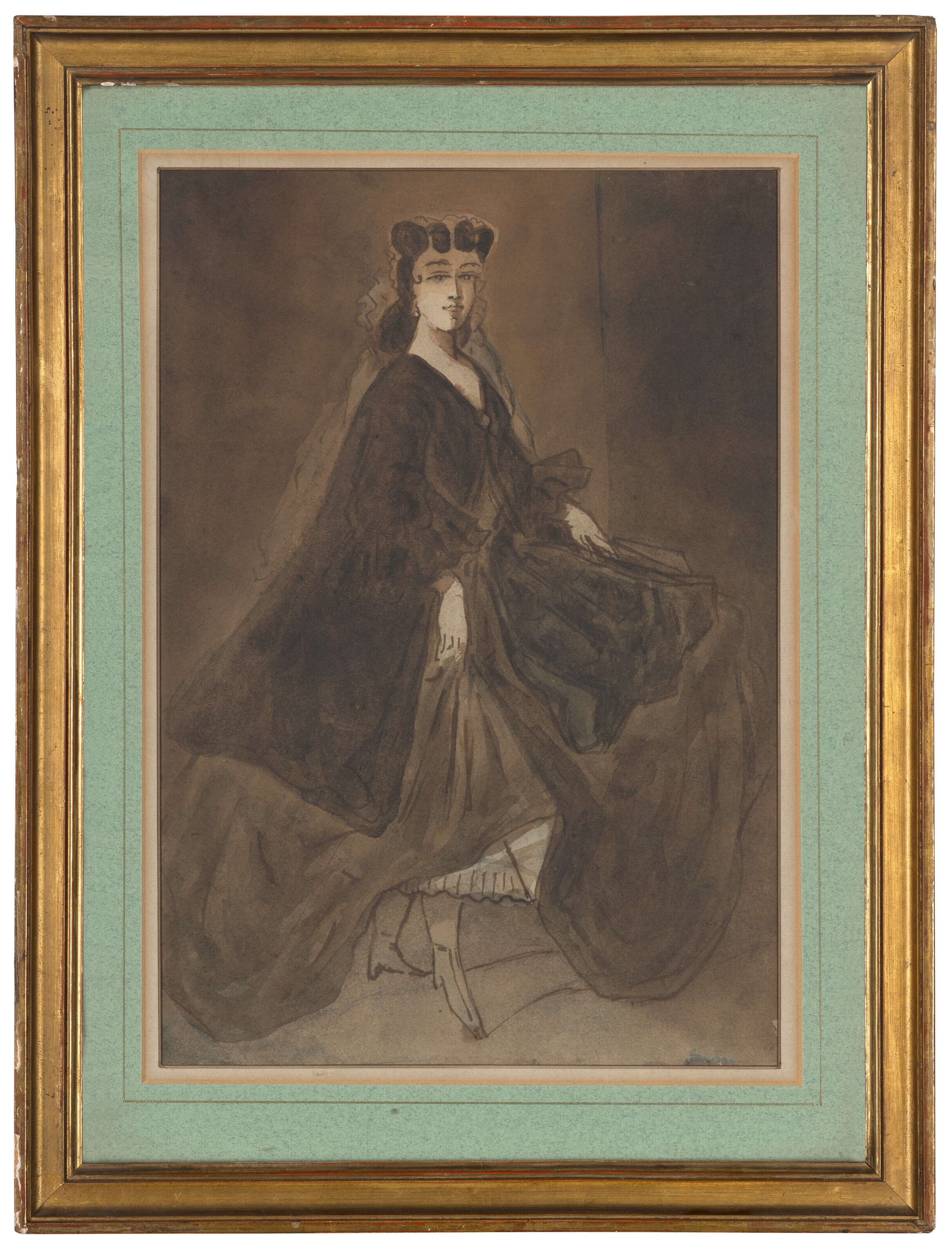Constantin Guys | Portrait of an elegant woman, full-length | MutualArt