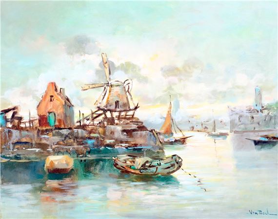 Unknown | DUTCH HARBOUR SCENE | MutualArt