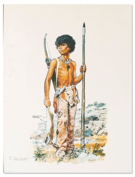 Young Native American Boy Drawing