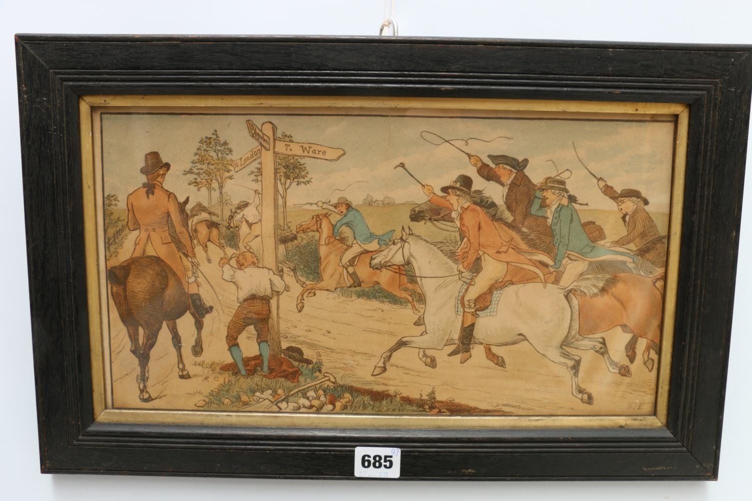 Randolph Caldecott | a set of six Victorian illustrator type prints ...