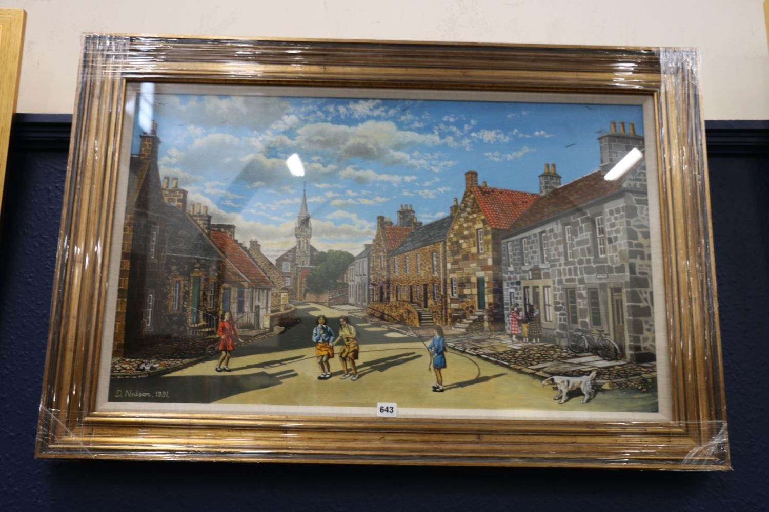 Don Neilson | Fife village scene with girls skipping (1991) | MutualArt