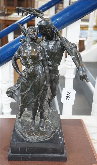 Bruno Zach | A signed Bruno Zack bronze of peasant lovers | MutualArt