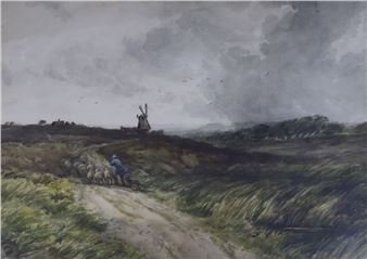 David Cox Sr. | A windmill in a landscape | MutualArt