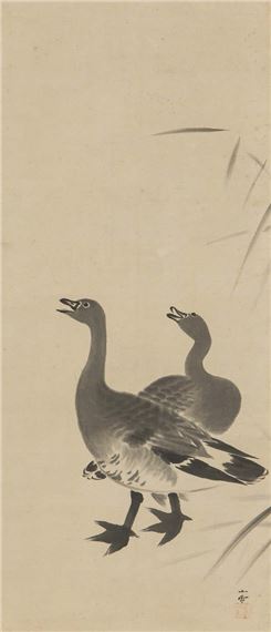 Kano Sansetsu | Wild geese and reeds | MutualArt