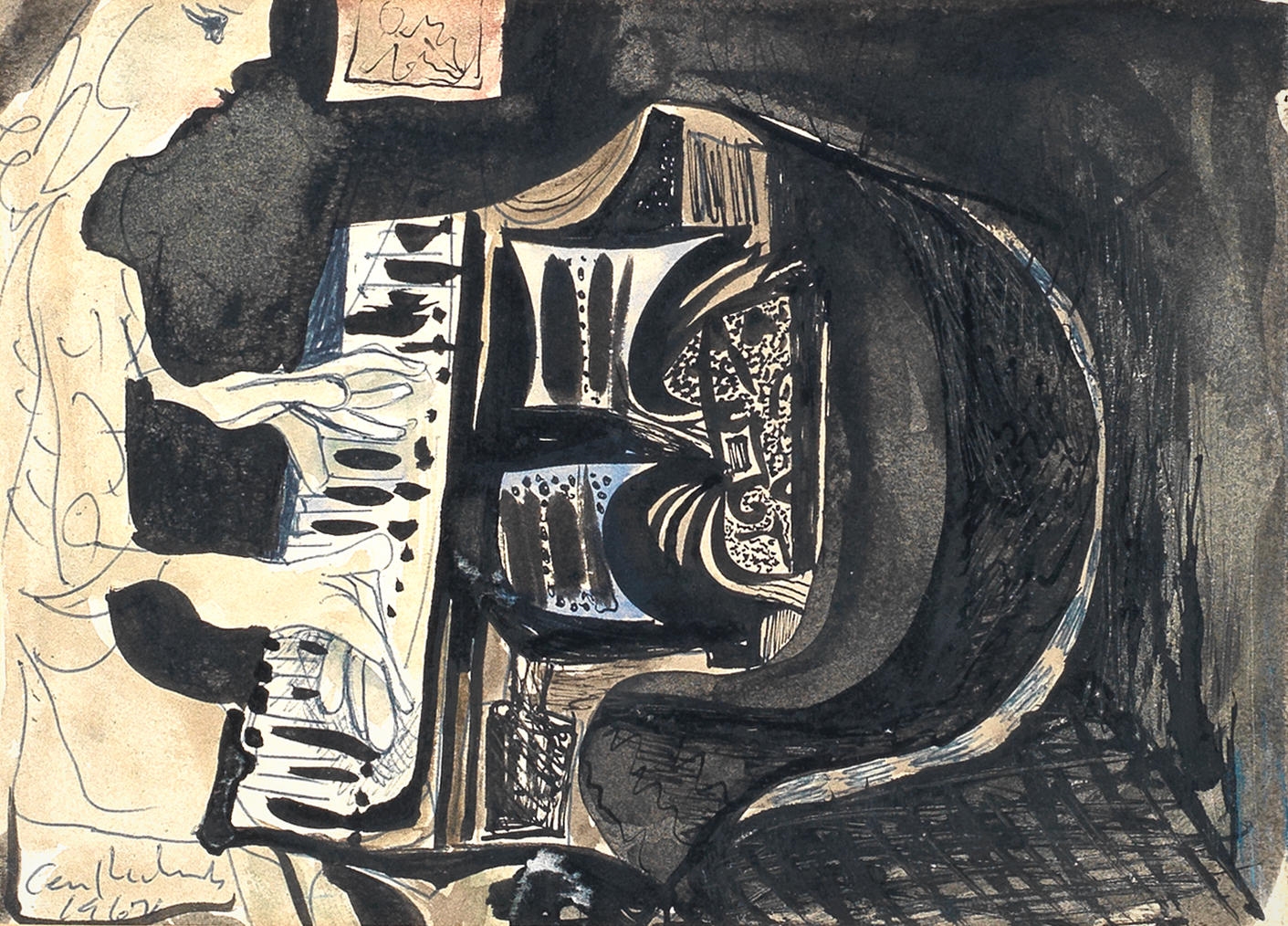 Ceri Richards | Girl at the Piano (1962) | MutualArt