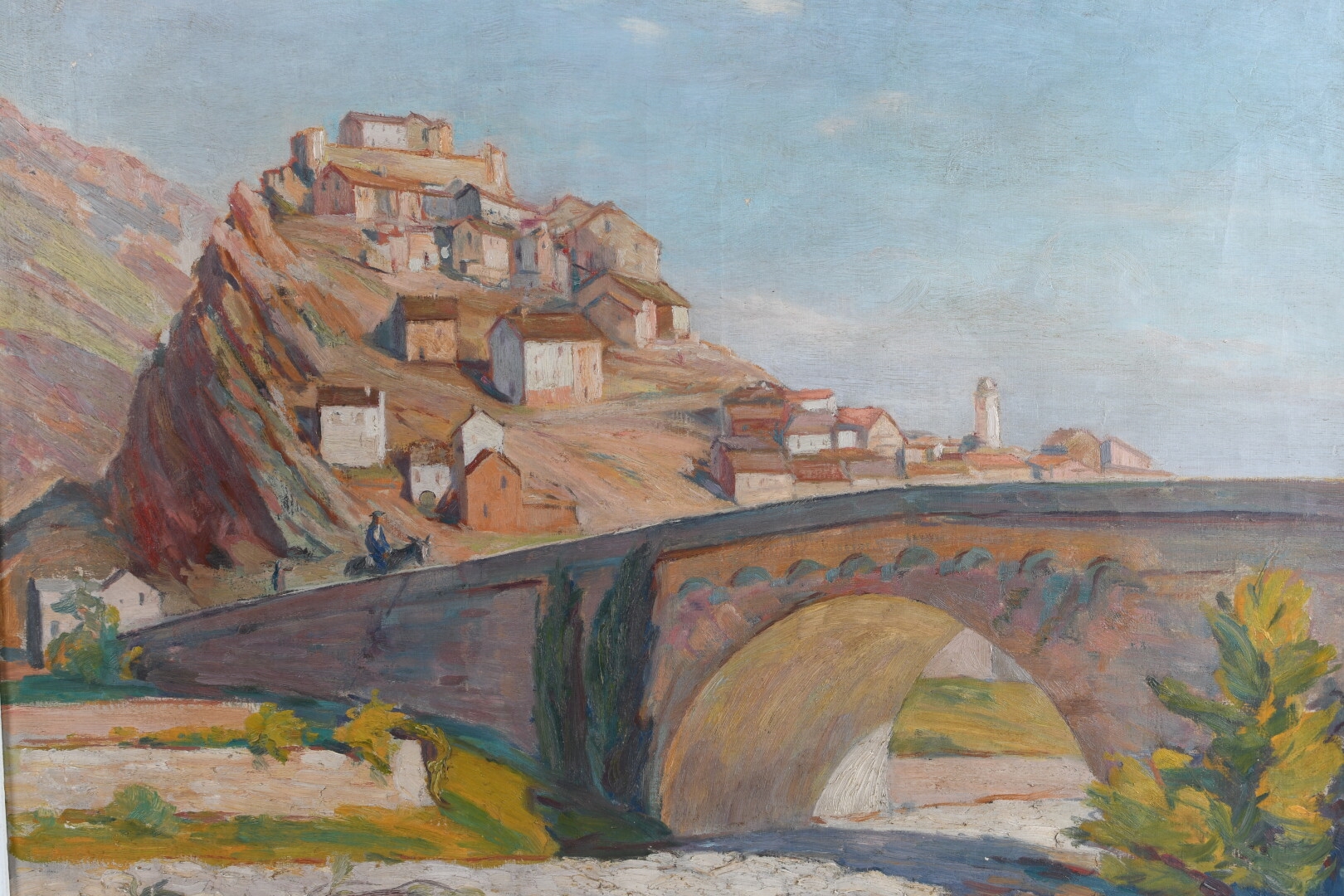 Paul Remy | Paysage corse au village et pont | MutualArt