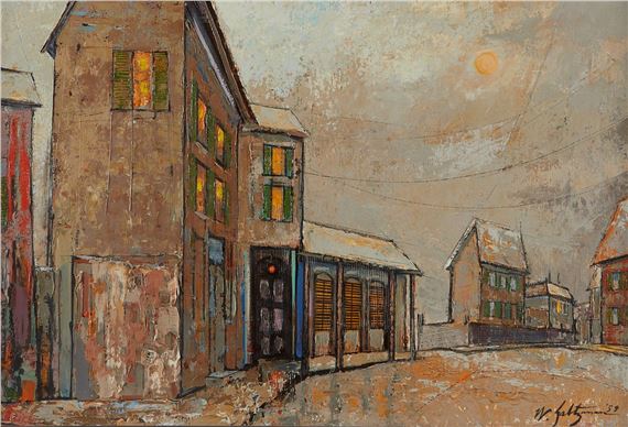 William Saltzman | A street scene | MutualArt