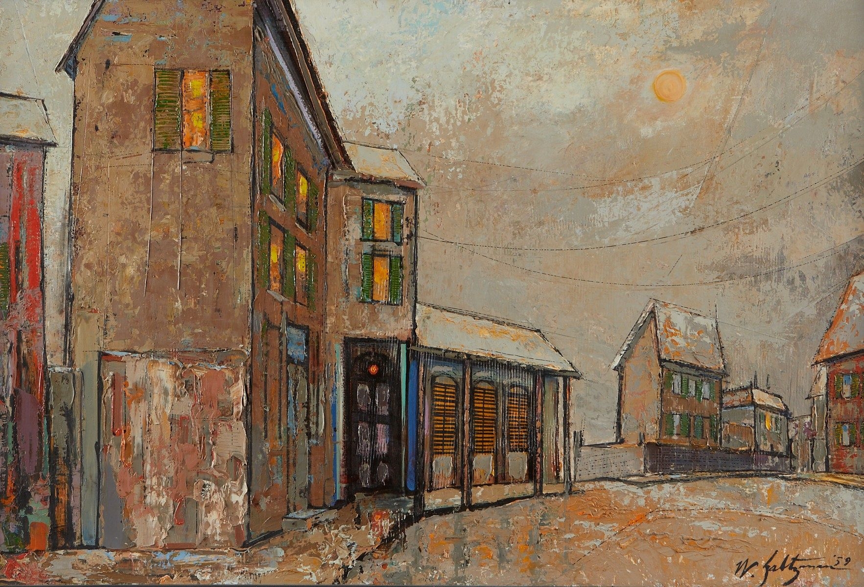 William Saltzman | A street scene | MutualArt