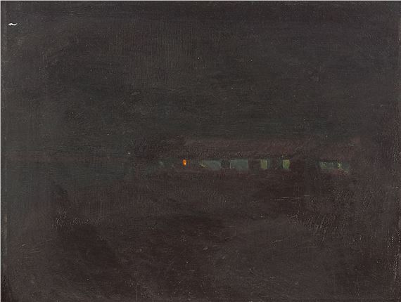 Charles Rollo Peters | Houseboats and Wharf Nocturne (1925) | MutualArt