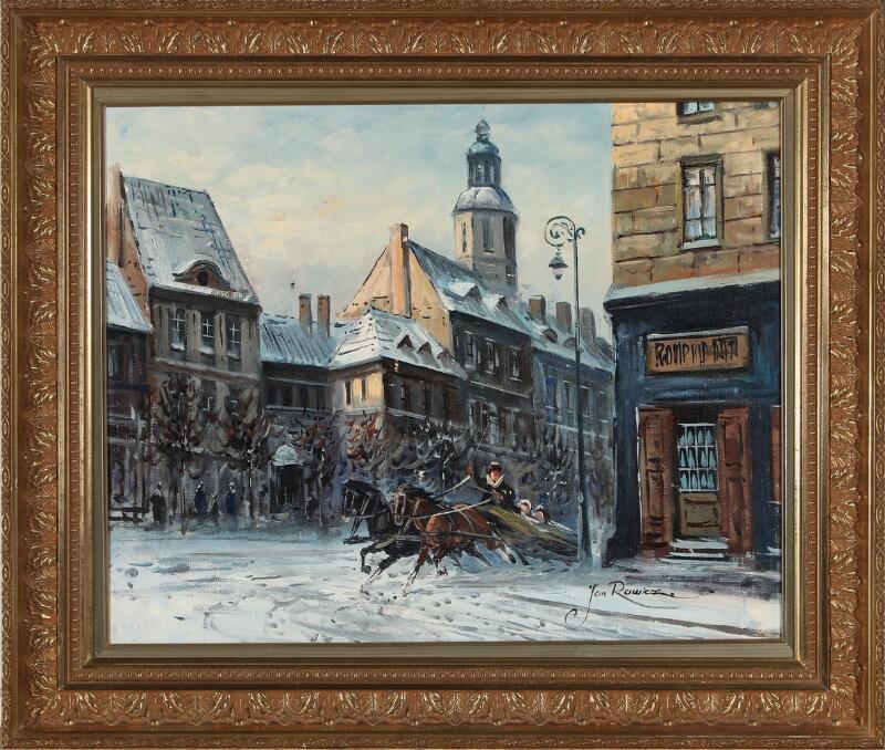 Jan Rawicz | Eastern European city scenery with a troika | MutualArt