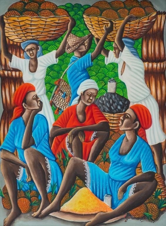 Gerard Valcin | Haitian Folk Painting Oil on Board | MutualArt