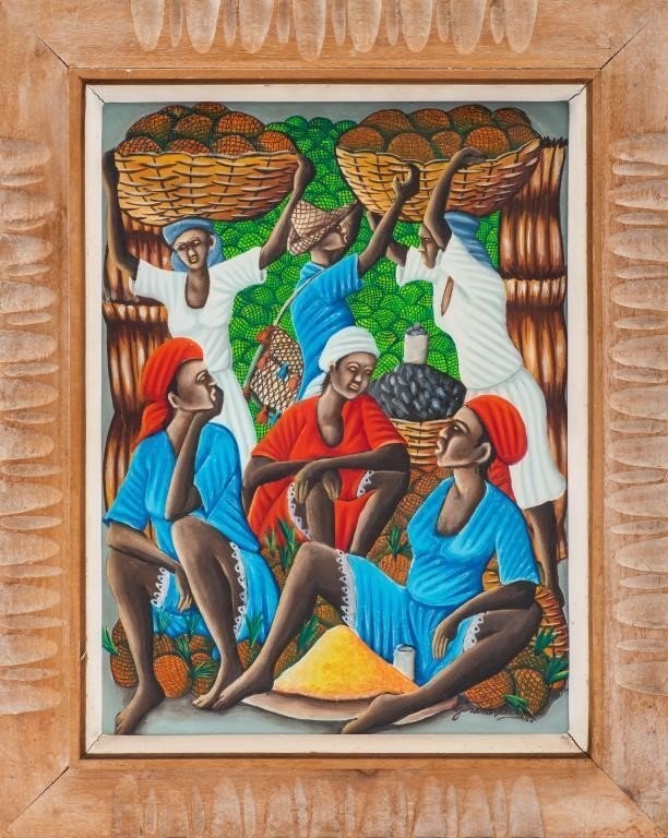 Gerard Valcin | Haitian Folk Painting Oil on Board | MutualArt