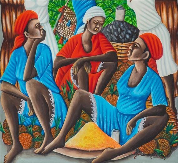 Gerard Valcin | Haitian Folk Painting Oil on Board | MutualArt