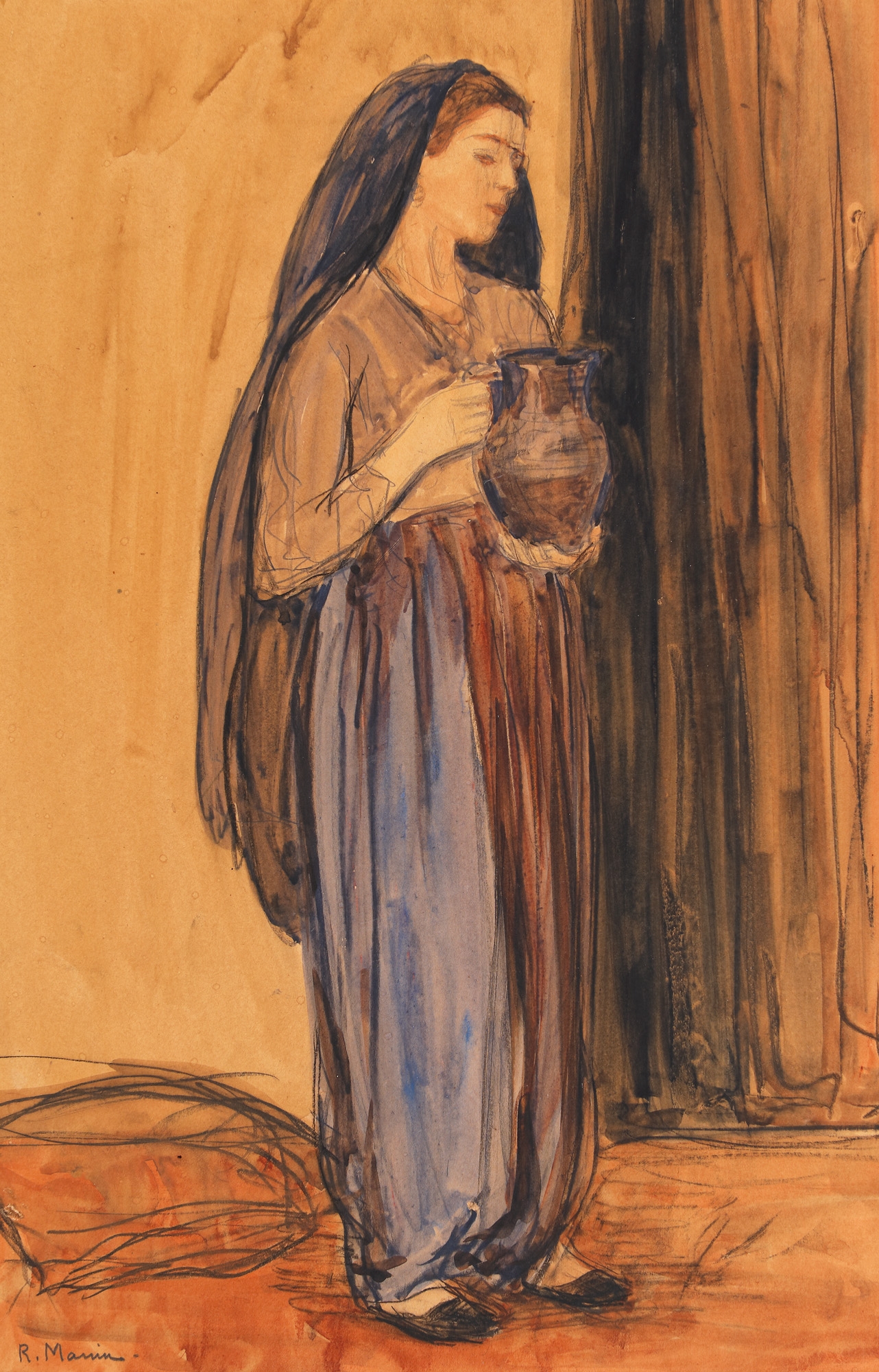 Rodica Maniu Mutzner | Tatar Woman with Jug | MutualArt