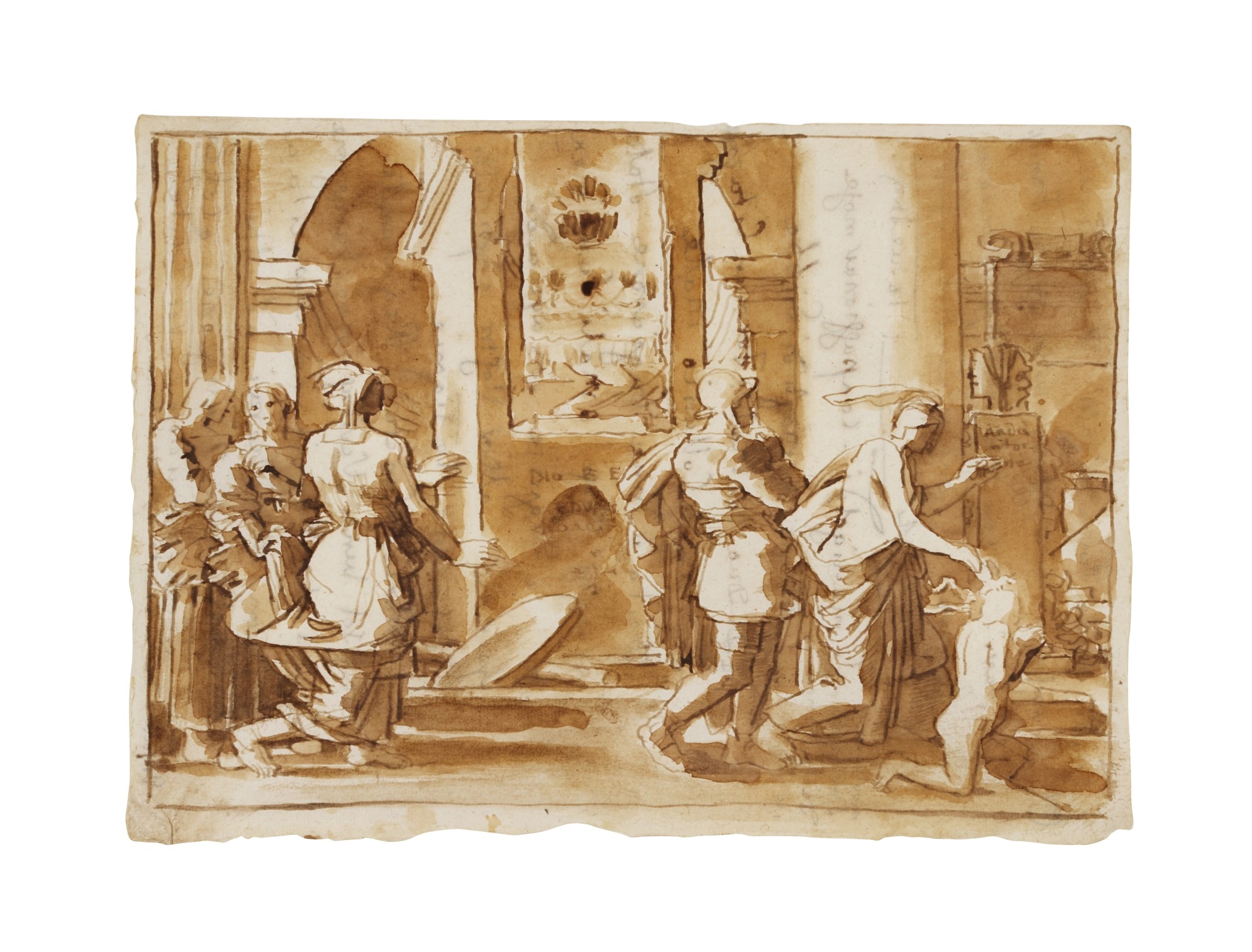 Fortunato Duranti | A) Classical figures in an architectural setting B ...