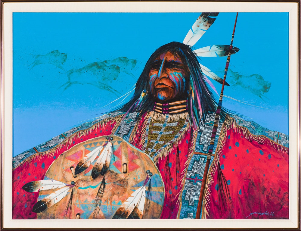 Jim Prindiville | Warrior with Bison Spirit Shield | MutualArt