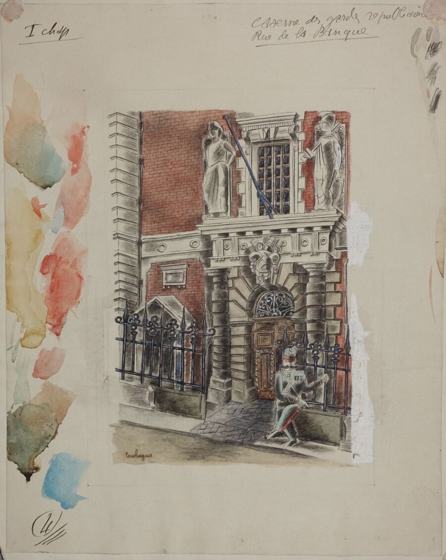 Louis Touchagues | Barracks of the Republican Guards, rue de La Banque ...