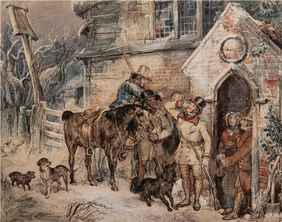 Henry Stacy Marks | Figures outside a church in a winter landscape ...