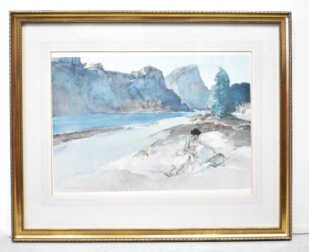 Sir William Russell Flint | A reclining woman with a woman reading ...