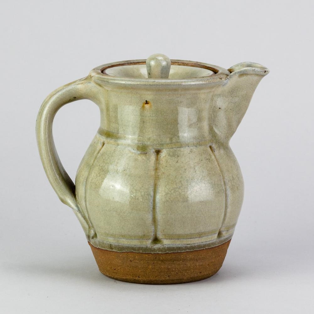Mike Dodd | a stoneware lobed coffee pot covered in pale green ash ...