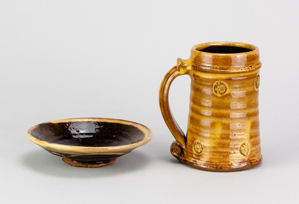 Clive Bowen | a large slipware mug covered in honey glaze with applied ...