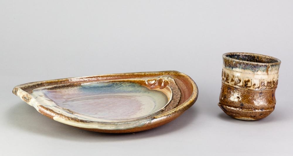 Ben Brierley | a wood fired stoneware platter partially covered in ...