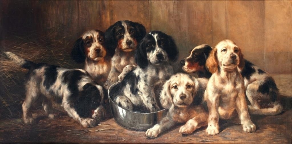 Edmund Henry Osthaus | Setter Puppies (1890) | MutualArt