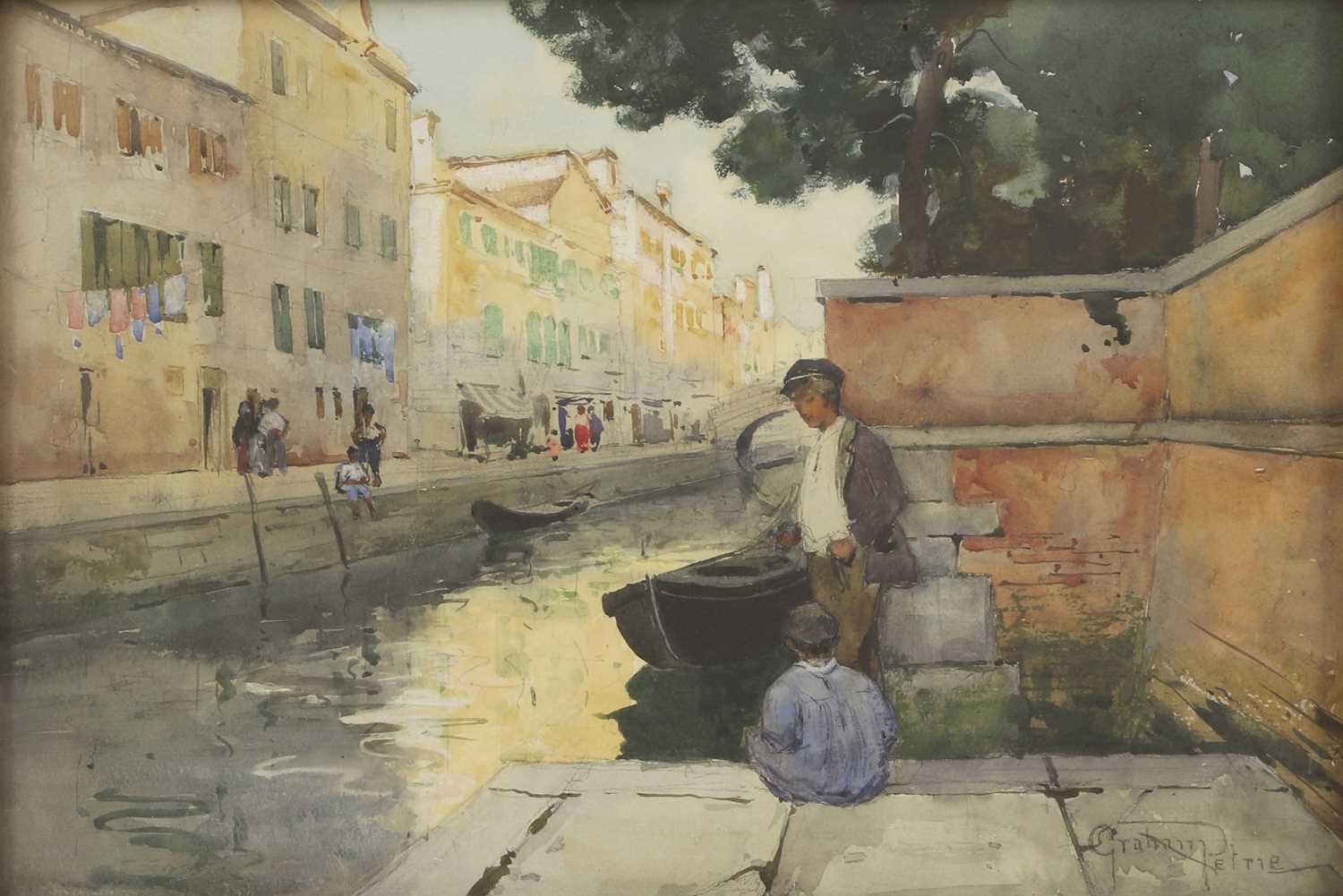 Graham Petrie | Figures beside the canal (1924) | MutualArt