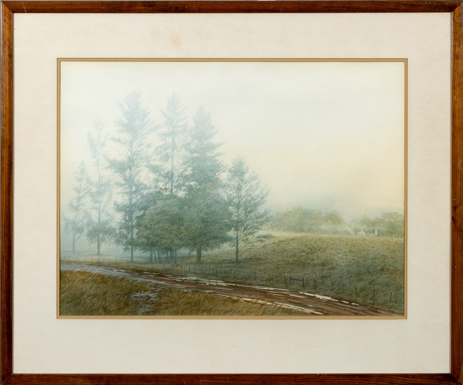 Alf Gundersen | landscape with trees and gravel road | MutualArt